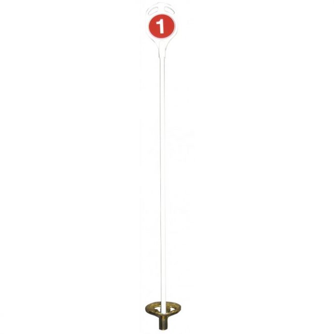 Metal Base Fiberglass Finger Top Golfing Pin - Metal Lifter - Stadia Sports